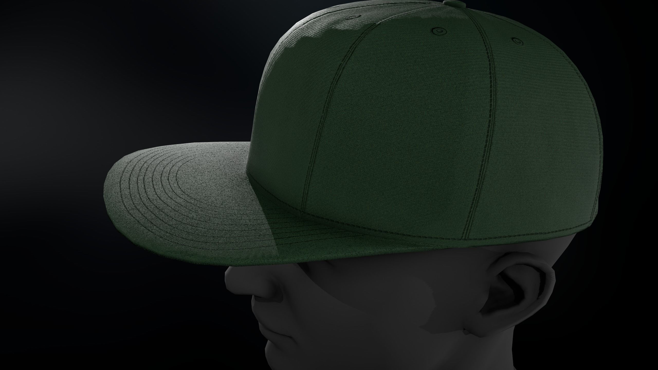 3D model Green Snapback Cap VR / AR / low-poly | CGTrader