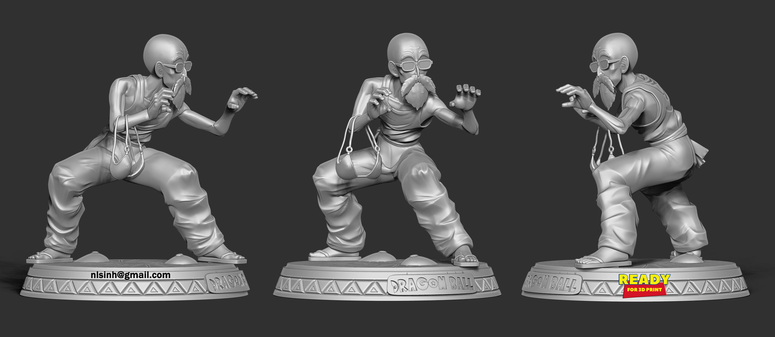 Master Roshi - Ready to fight 3D model 3D printable | CGTrader
