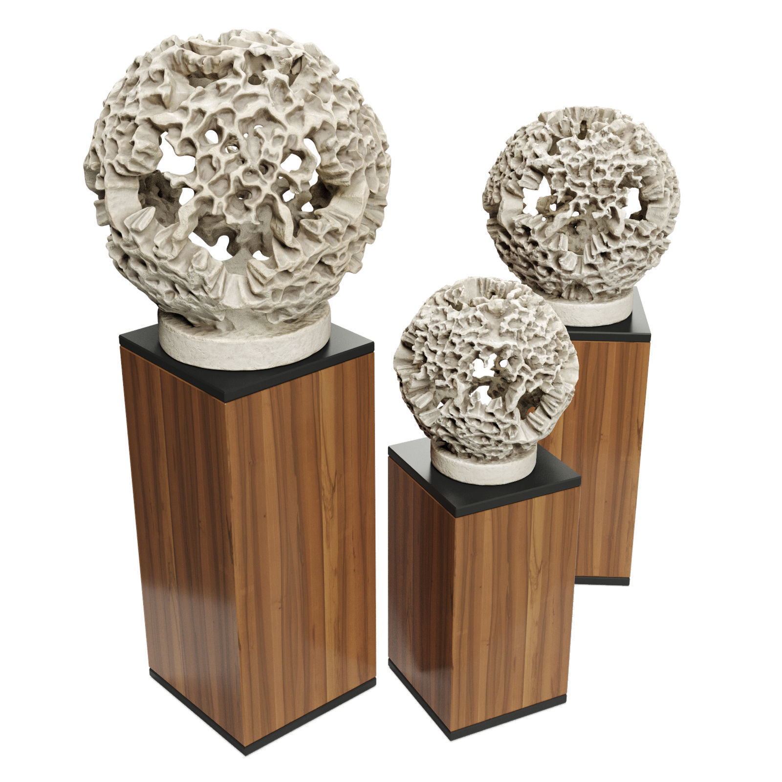 Coral sphere figures 3D model | CGTrader