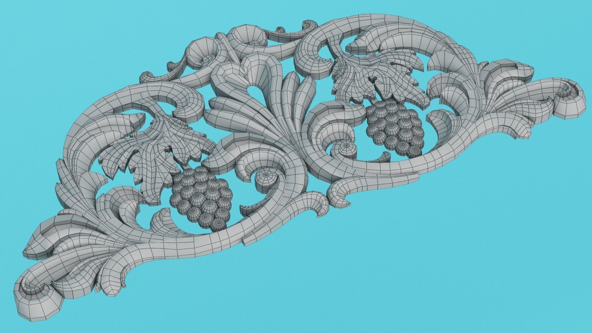 3D model Carved grapevine and carved decor around 3D Molding VR / AR ...