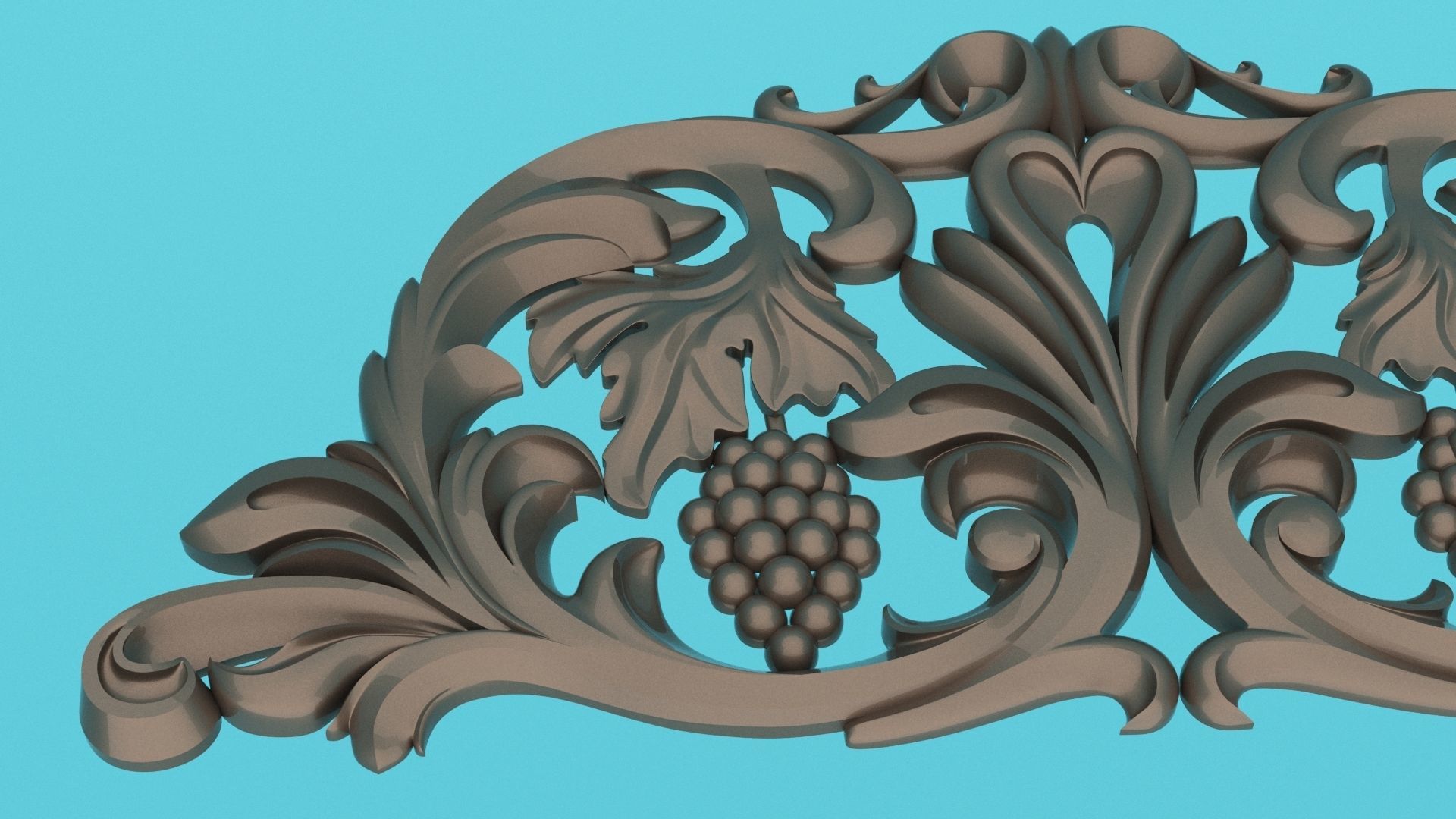 3D model Carved grapevine and carved decor around 3D Molding VR / AR ...