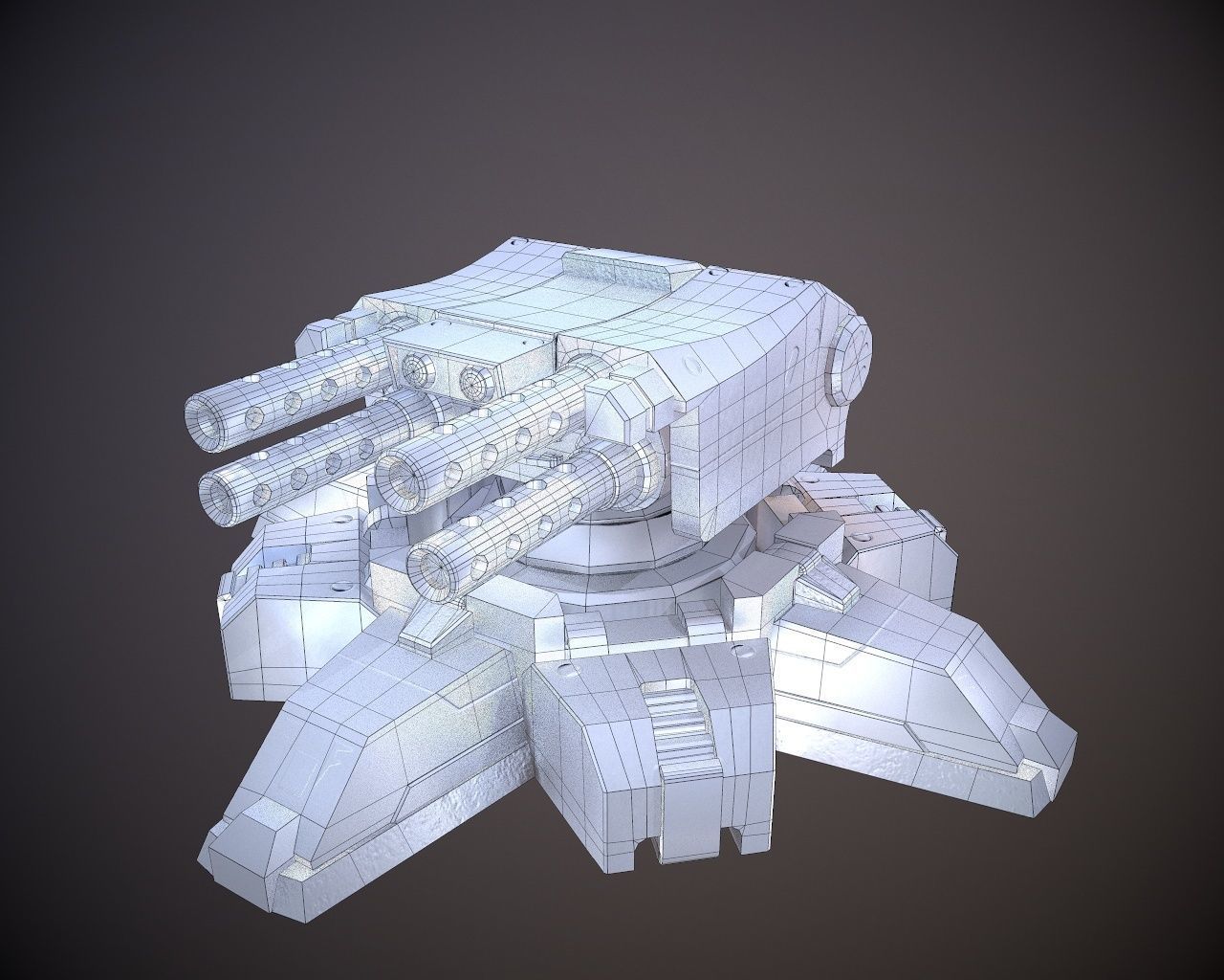 3D model Low poly Turret for game VR / AR / low-poly | CGTrader