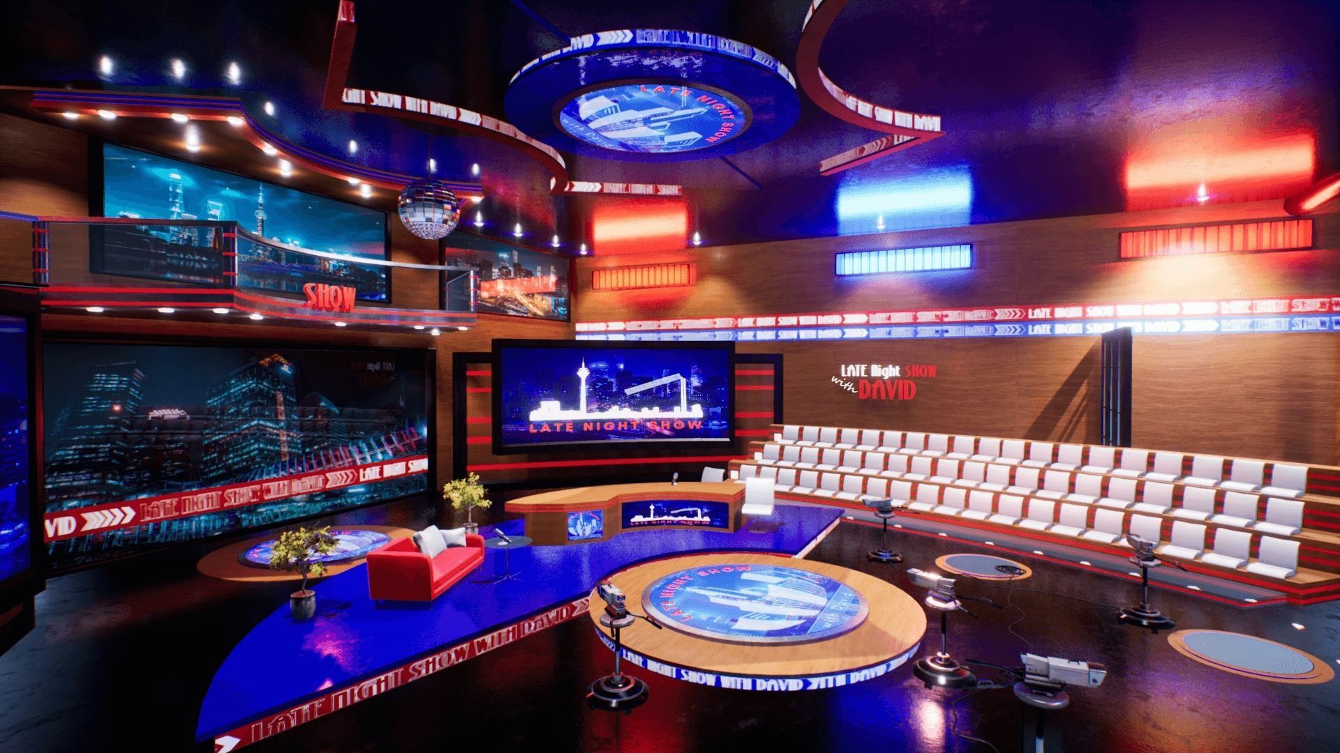3D model Talk Show TV Studio Unreal VR / AR / low-poly | CGTrader