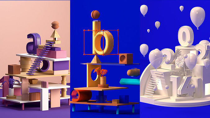3D composition kitbash set 3D model | CGTrader