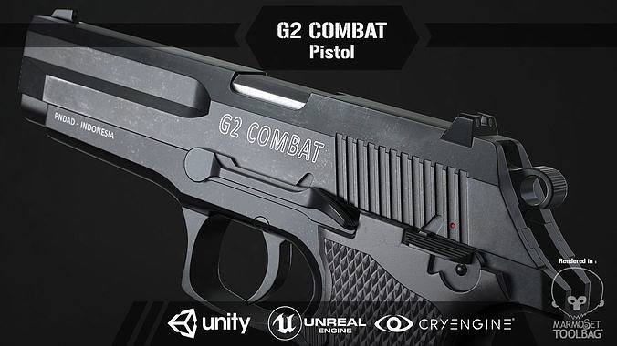 G2 Combat Pistol free VR / AR / low-poly 3D model rigged | CGTrader