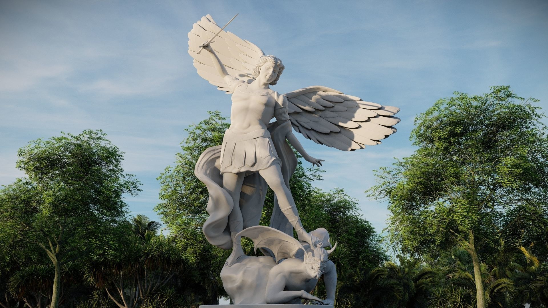 Saint Michael Statue 3D model | CGTrader
