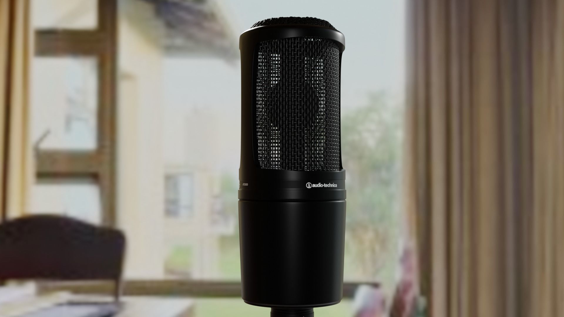 Audio-Technica AT-2020 Microphone with Decals 3D model | CGTrader