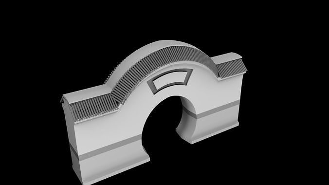 Chinese Garden Stone Gate Wall 3D model | CGTrader