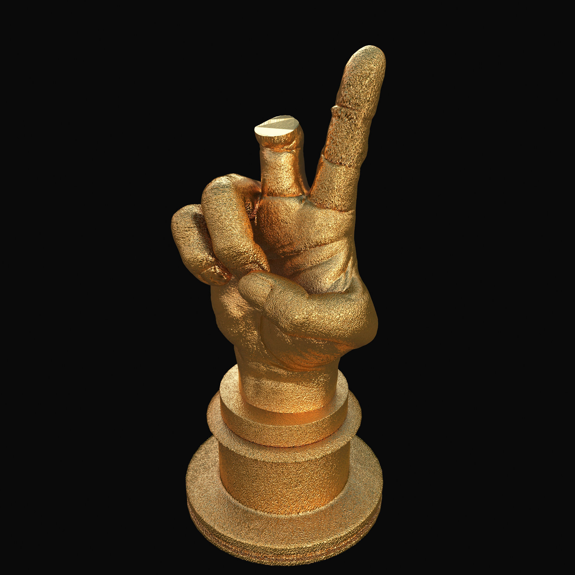 Golden Greek Hand Gesture Trophy 3D model | CGTrader