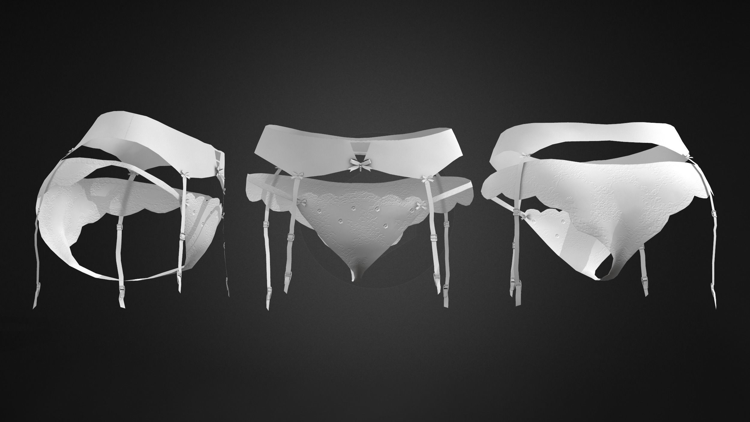 3D model Valentines Garter Belt with Panties VR / AR / low-poly | CGTrader