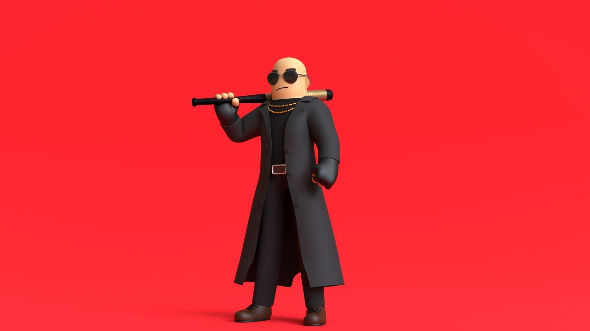 Minimal Gangster 3D Cartoon Character 3D model rigged | CGTrader