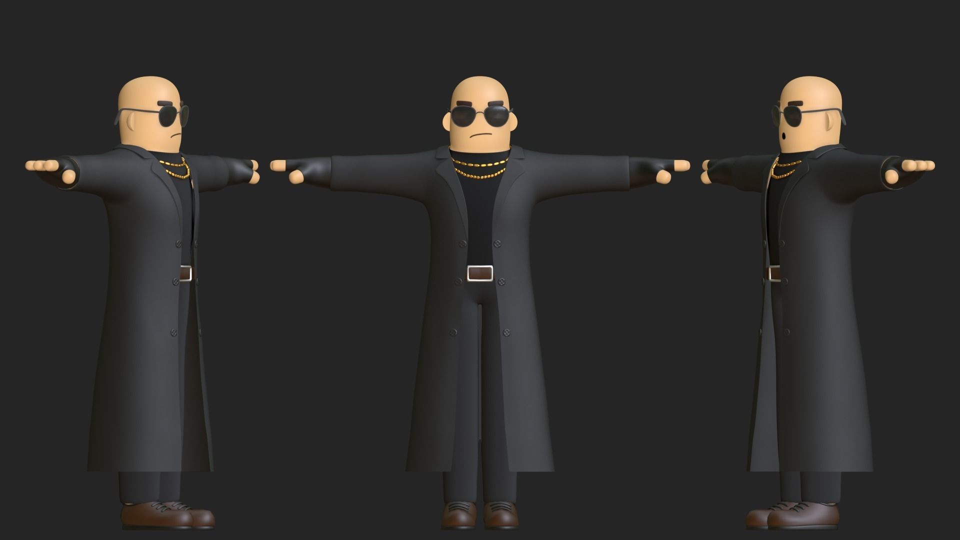 Minimal Gangster 3D Cartoon Character 3D model rigged | CGTrader