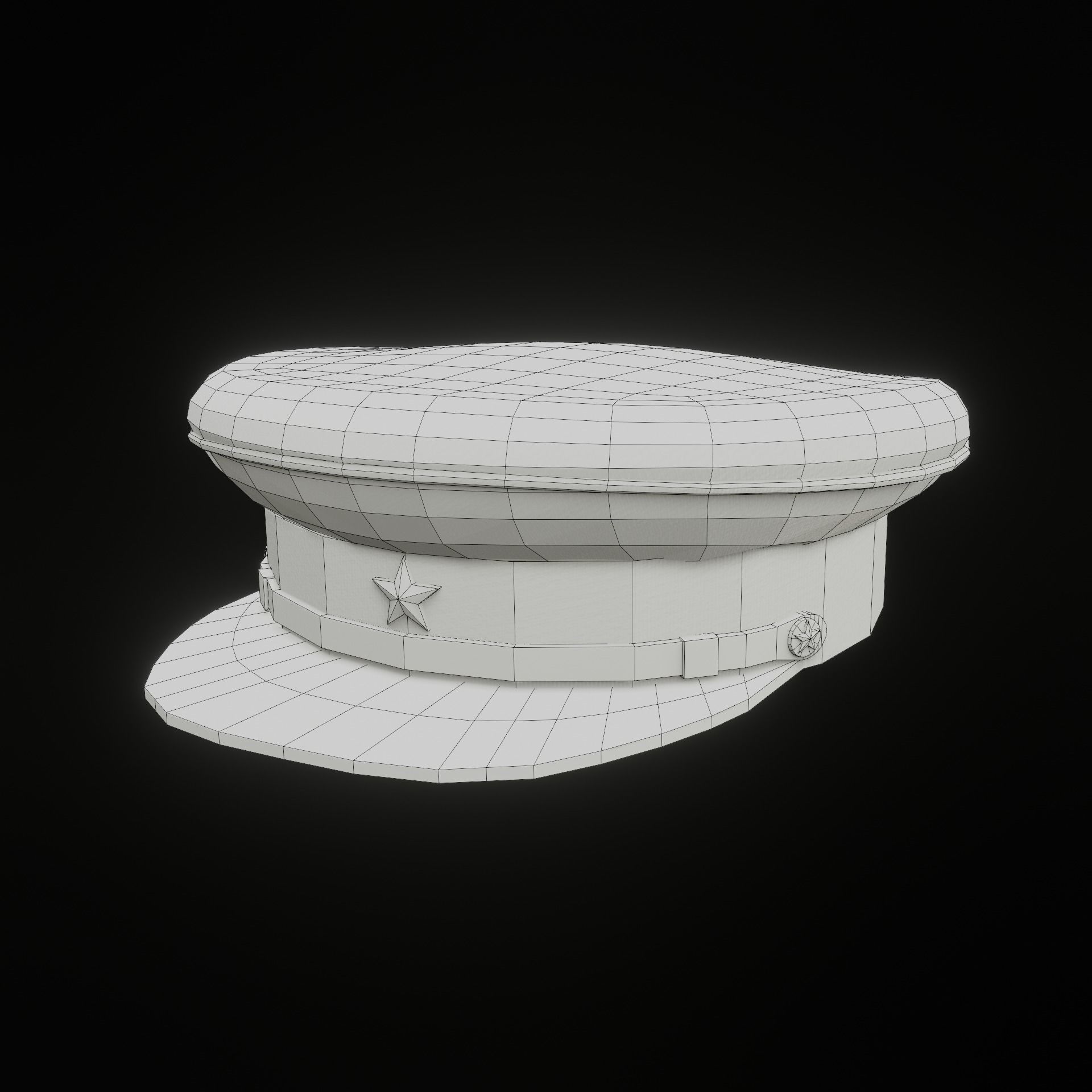 3D model Soviet NKVD solder cap PBR low-poly game ready VR / AR / low ...