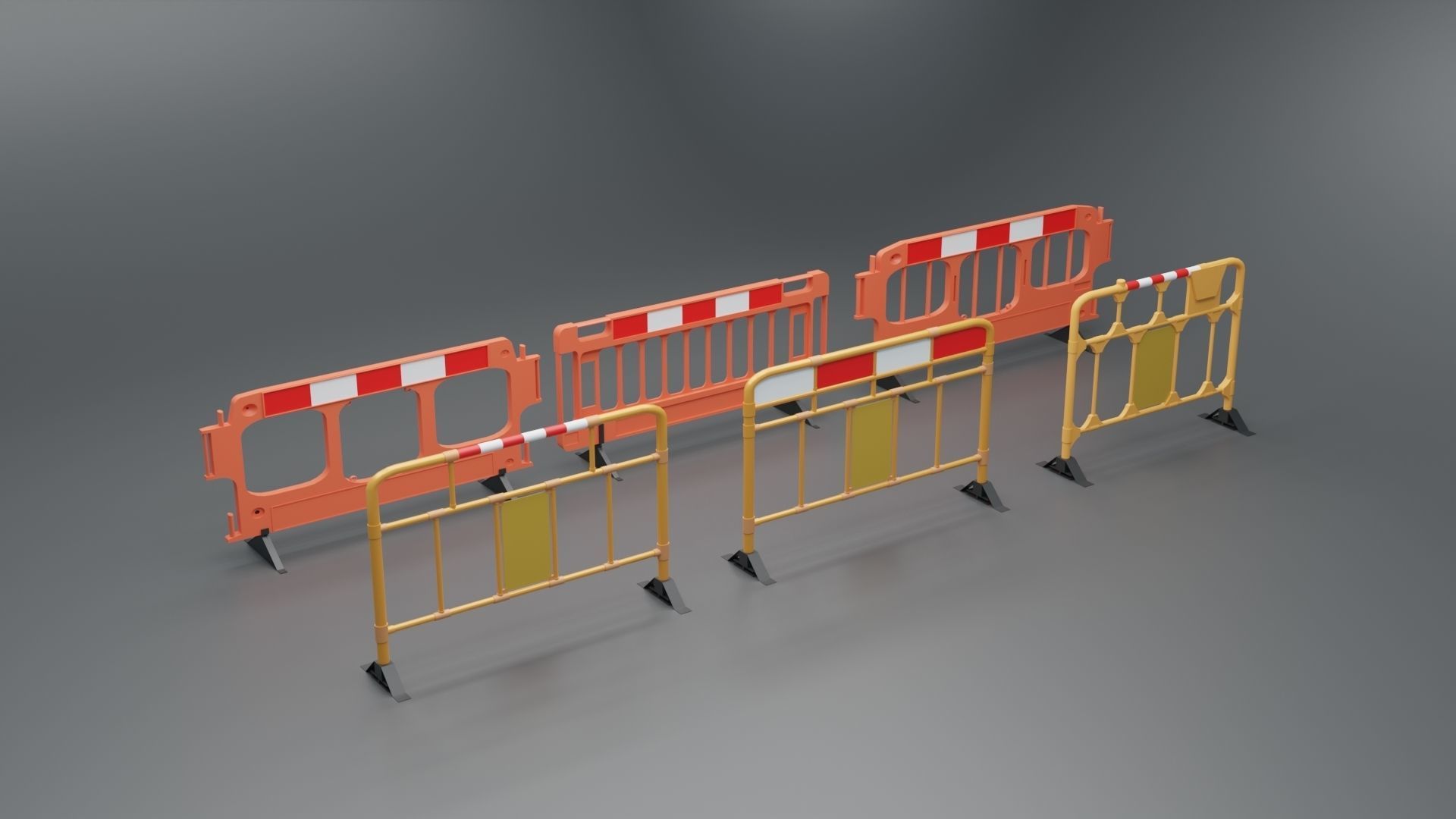 3D model Road Barriers - 6 Barrier VR / AR / low-poly | CGTrader