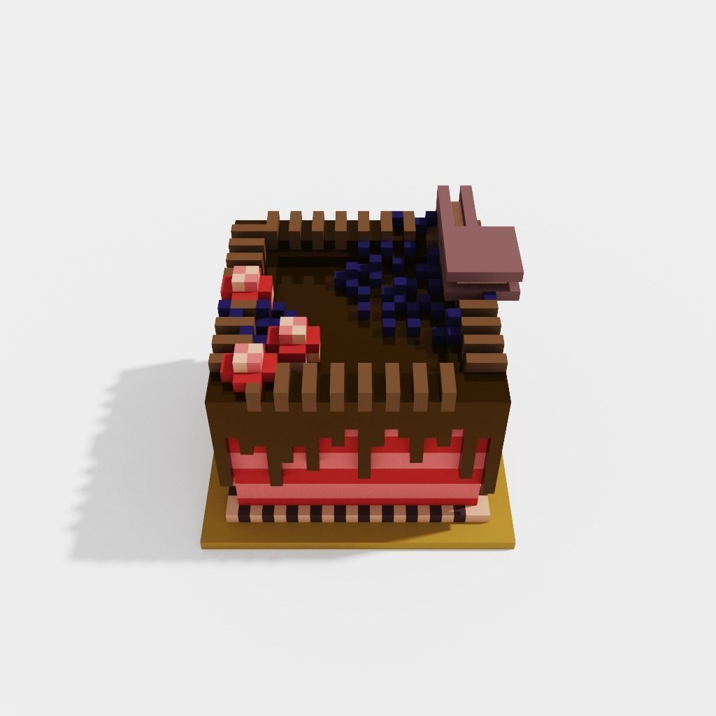 3D model Voxel Cake VR / AR / low-poly | CGTrader