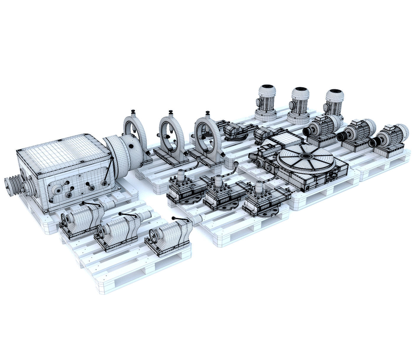 Spare parts of industrial machine tools - Collection 2 3D model | CGTrader