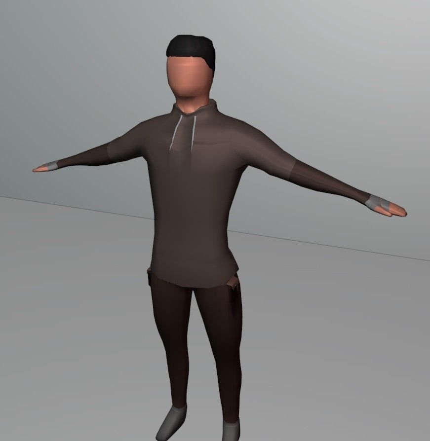 Low Poly Character Mesh Free 3D Modl free VR / AR / low-poly 3D model ...