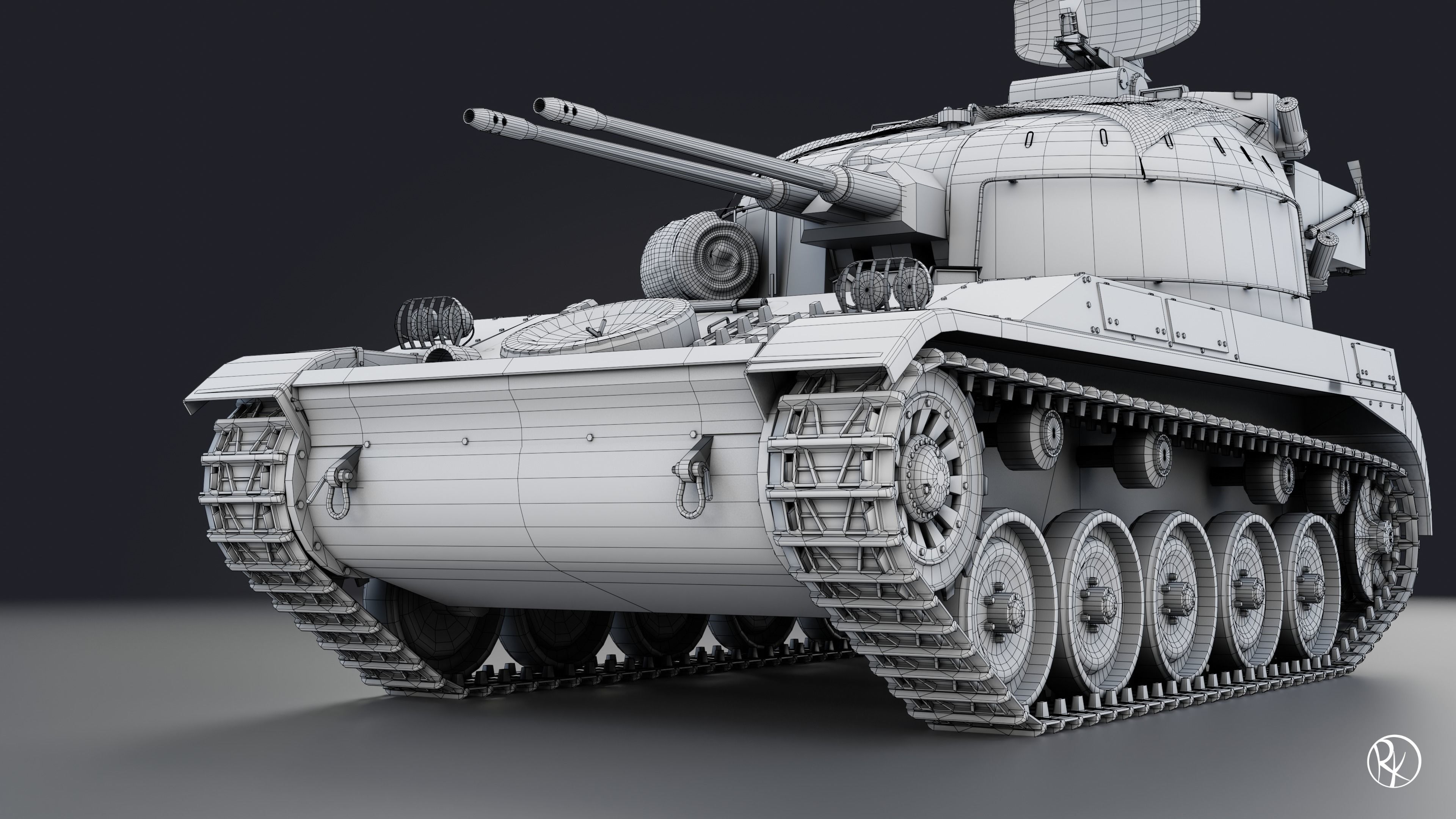 AMX-13 DCA PBR Model 3D model | CGTrader