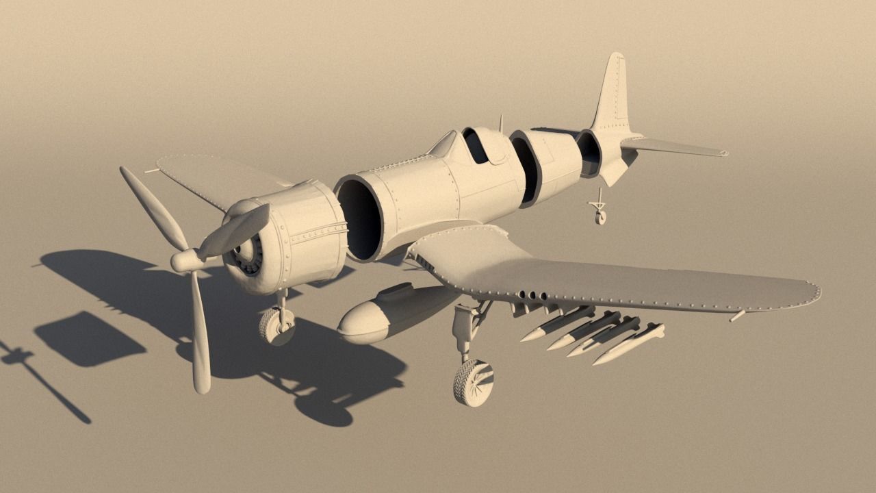 F4u Corsair for print 3D model 3D printable | CGTrader