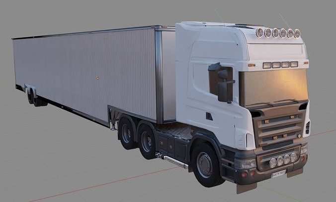 Truck with trailer 3D model | CGTrader