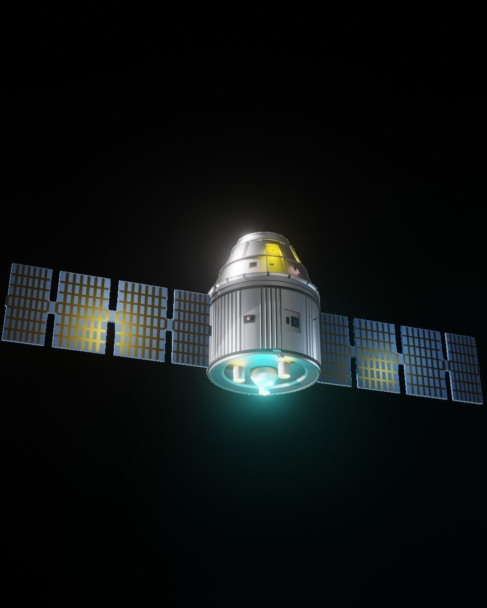 Spacecraft in space 3D model rigged | CGTrader