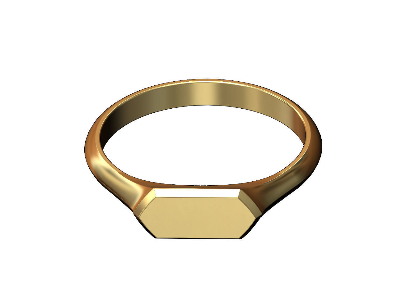 Thin Hexagonal slot signet ring US sizes 5to9 3D model 3D printable ...