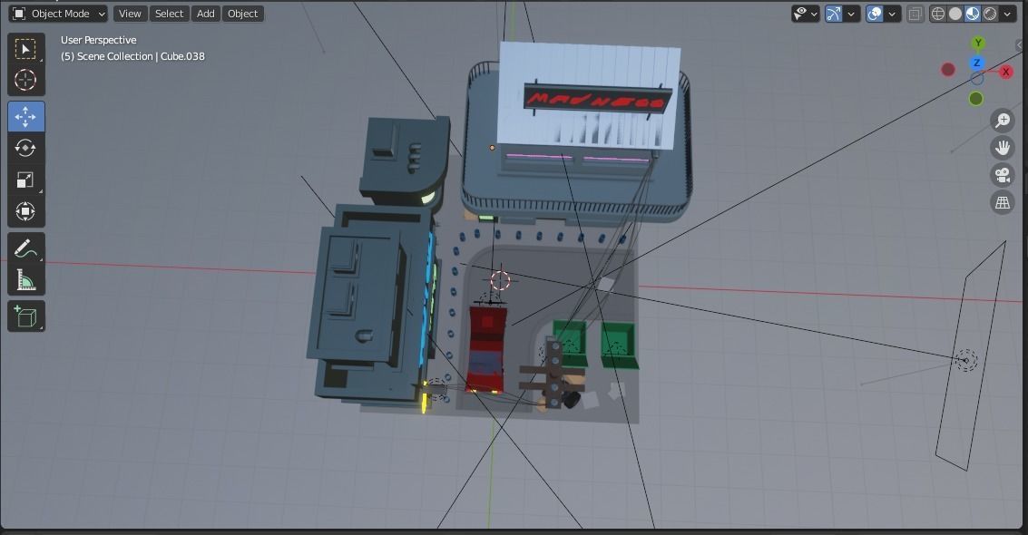 Low poly scene cyberpunk free VR / AR / low-poly 3D model | CGTrader