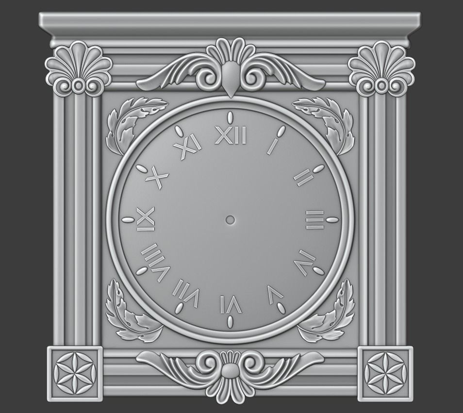 Square Clock - 3D STL file for CNC 3D model 3D printable | CGTrader