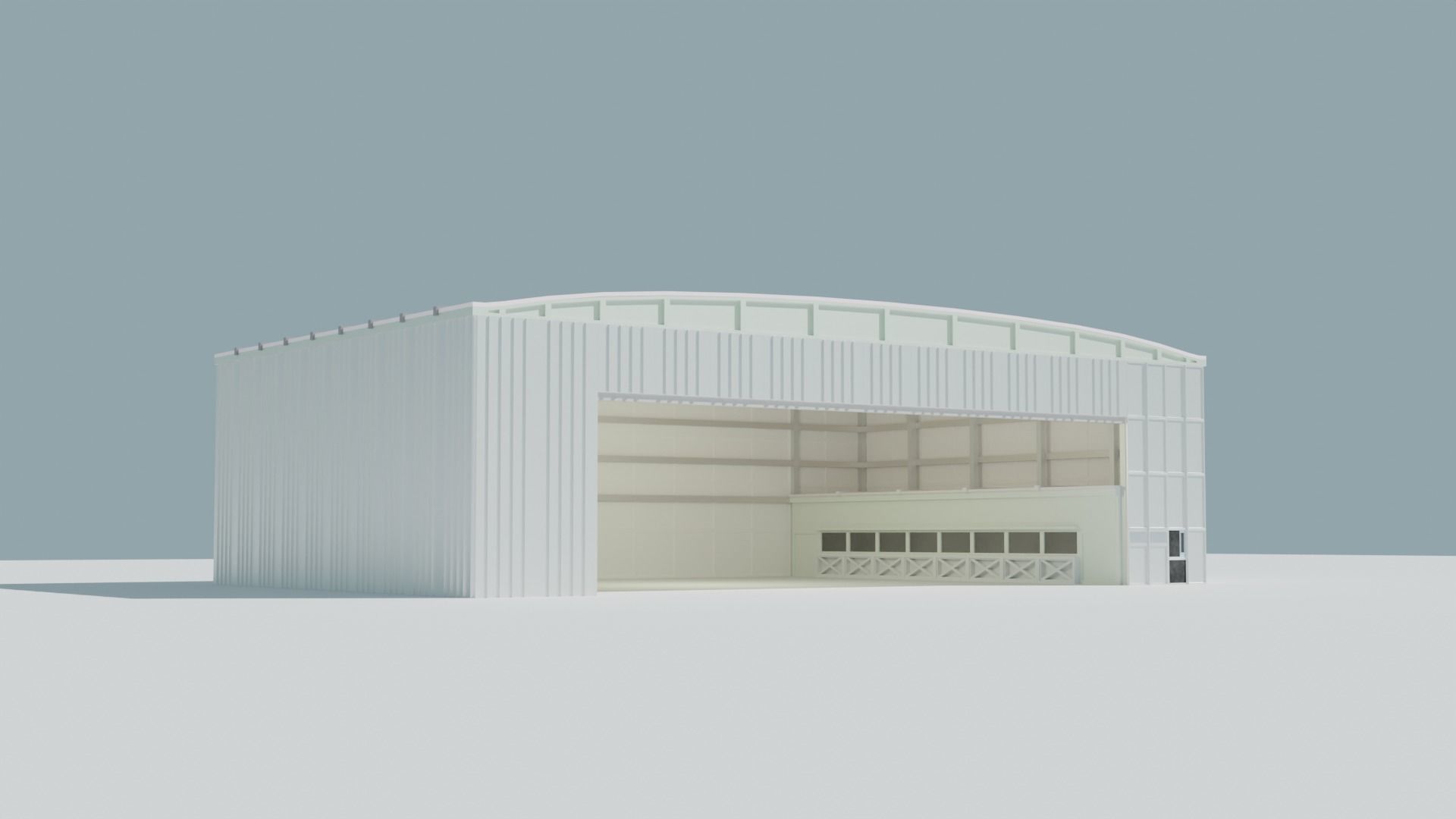 Simple hangar building 3d model free 3D model | CGTrader