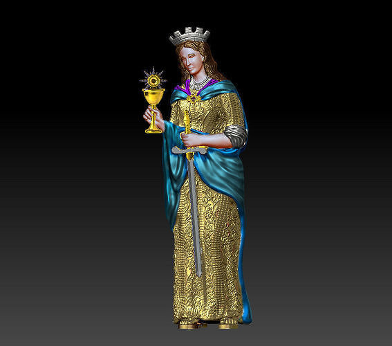 Jewelry Pendant Santa Barbara 3D model 3D printable | CGTrader