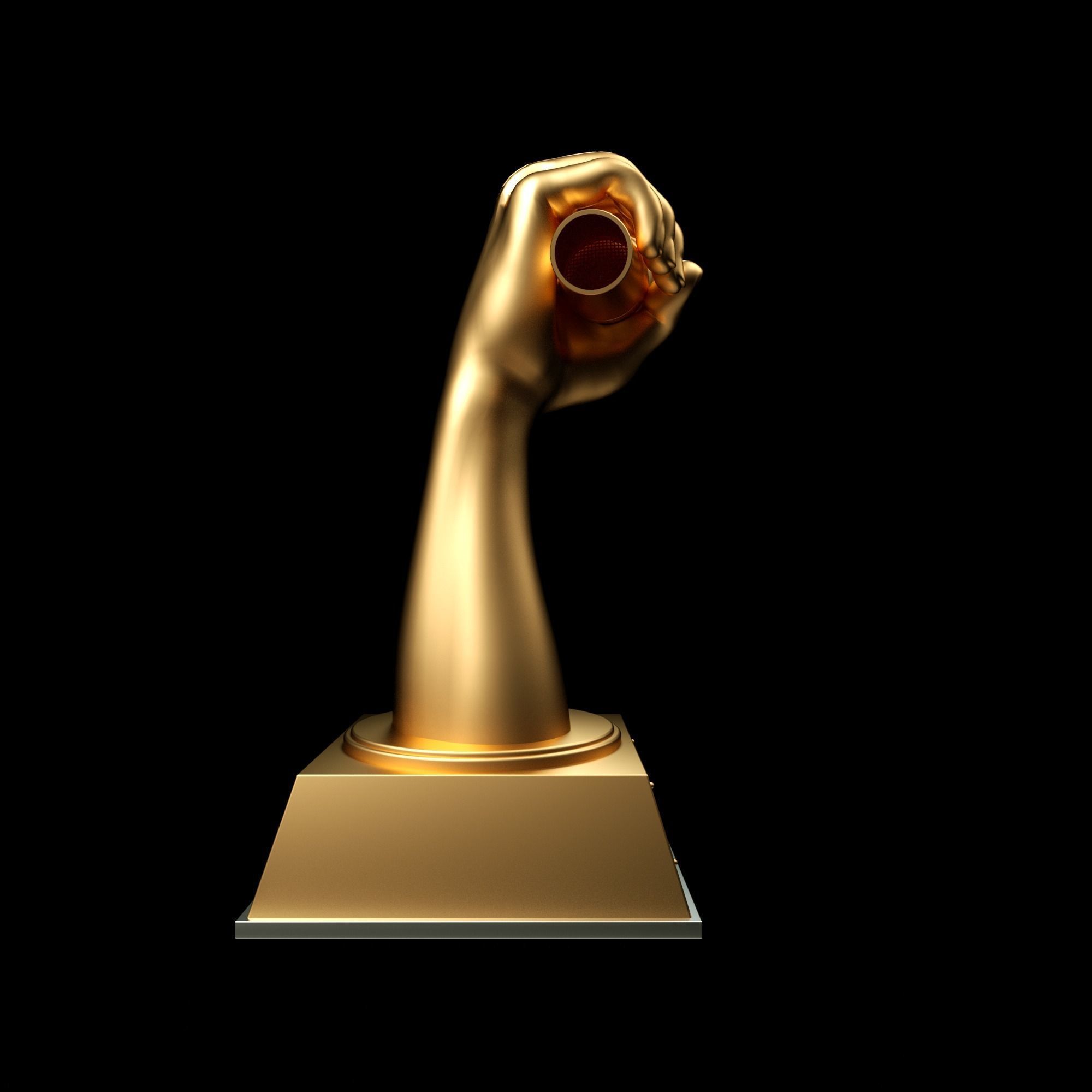 Microphone Trophy - Hand With Microphone 3D Model 3D model | CGTrader