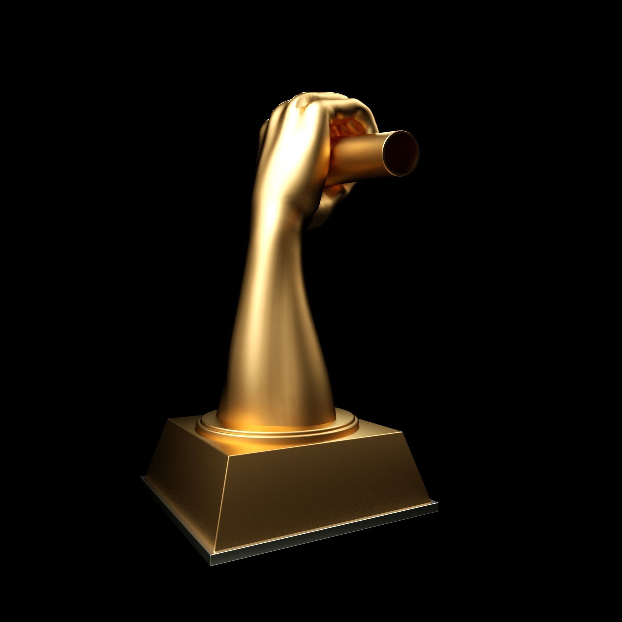 Microphone Trophy - Hand With Microphone 3D Model 3D model | CGTrader