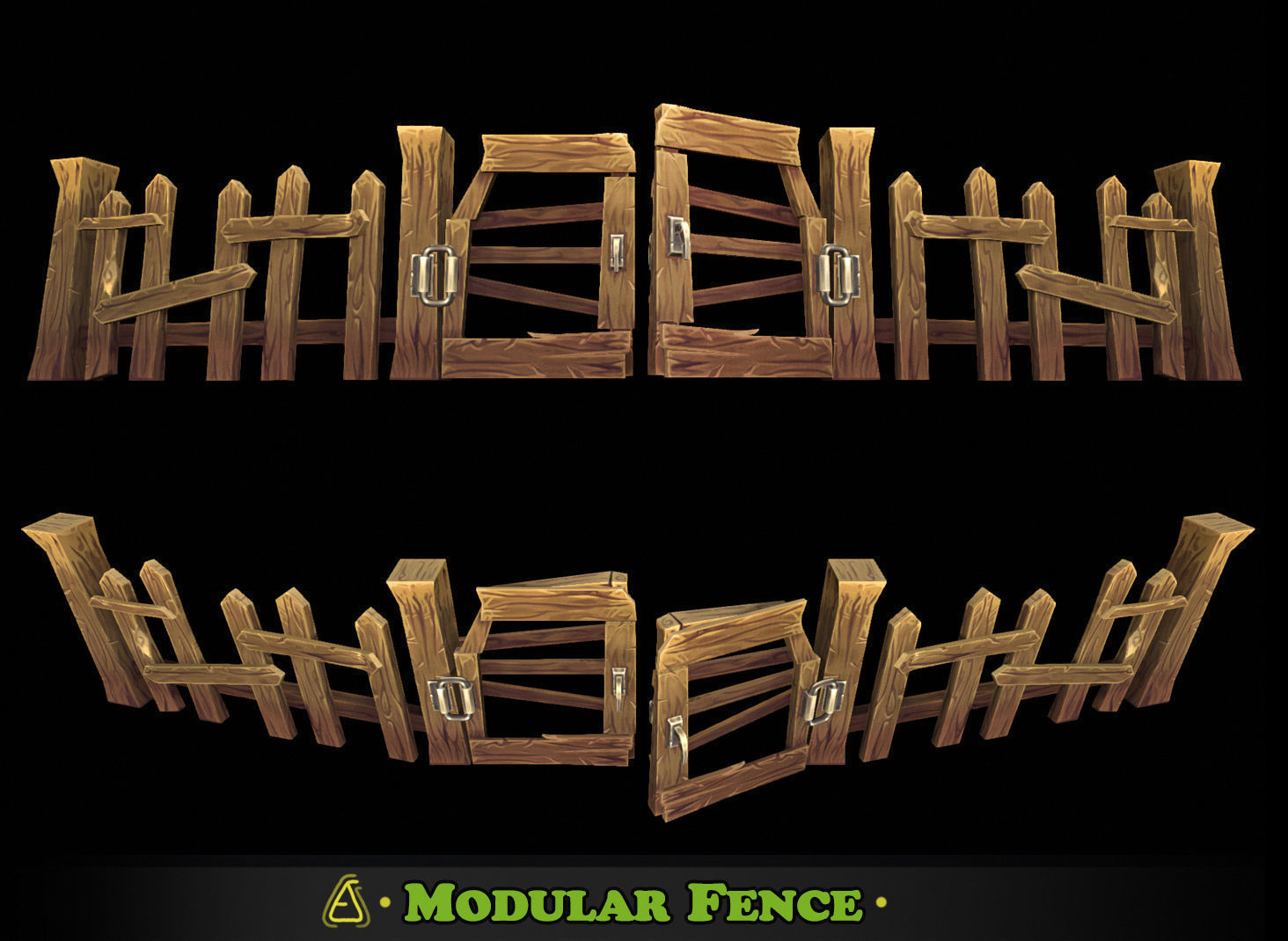 3D model Fantasy Modular Fence VR / AR / low-poly | CGTrader
