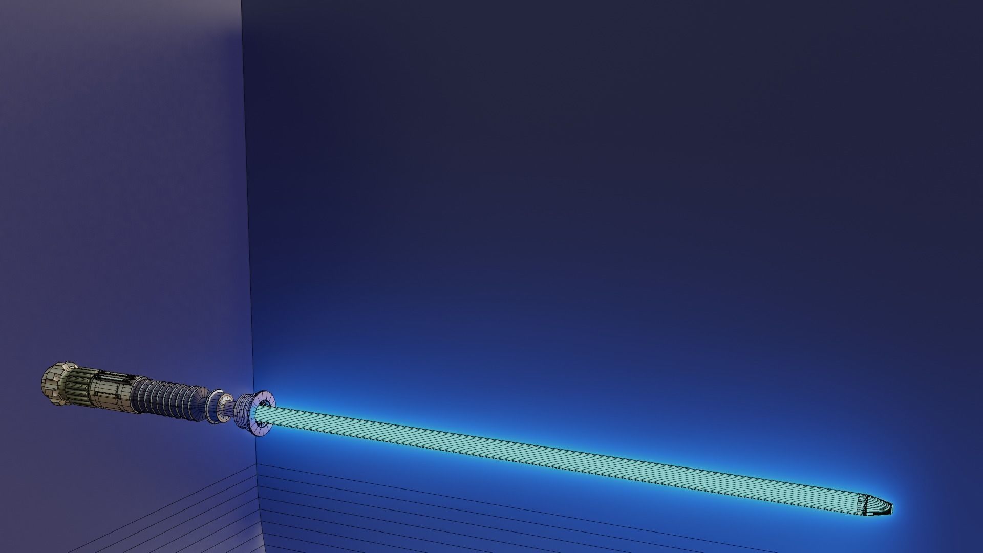 3D model Skywalkers Lightsaber created in a 3D Blender VR / AR / low ...
