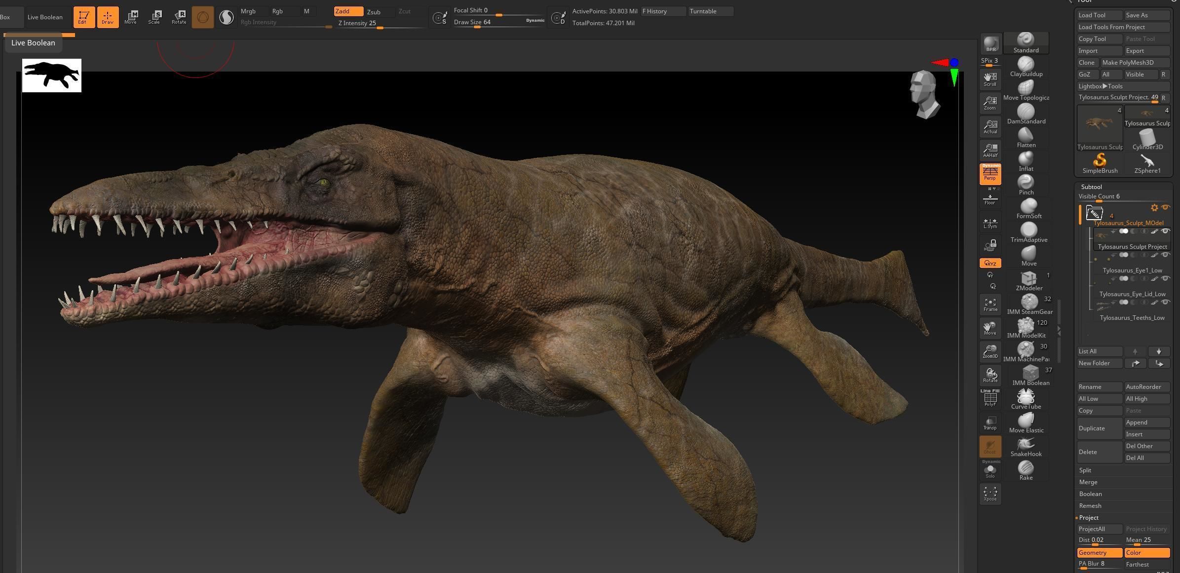 Tylosaurus Sculpt Project 3D model | CGTrader