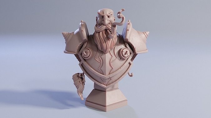 Fantasy Dwarf Bust for 3D printing PRESSUPORTED 3D model 3D printable | CGTrader