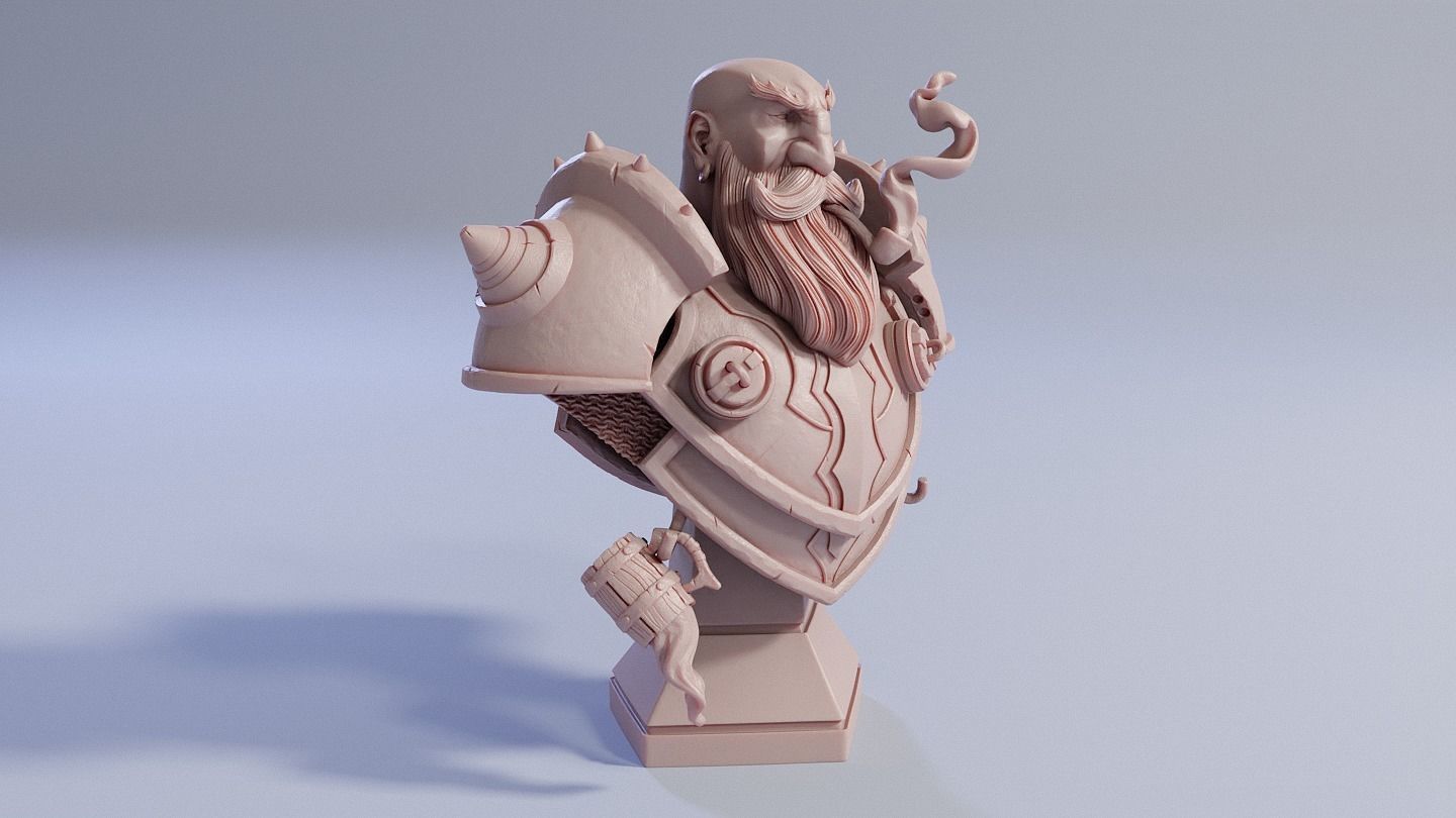 Fantasy Dwarf Bust for 3D printing PRESSUPORTED 3D model 3D printable | CGTrader