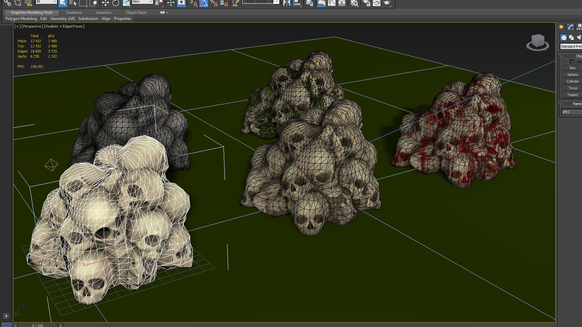 3D model Lowpoly Pile of Skulls VR / AR / low-poly | CGTrader