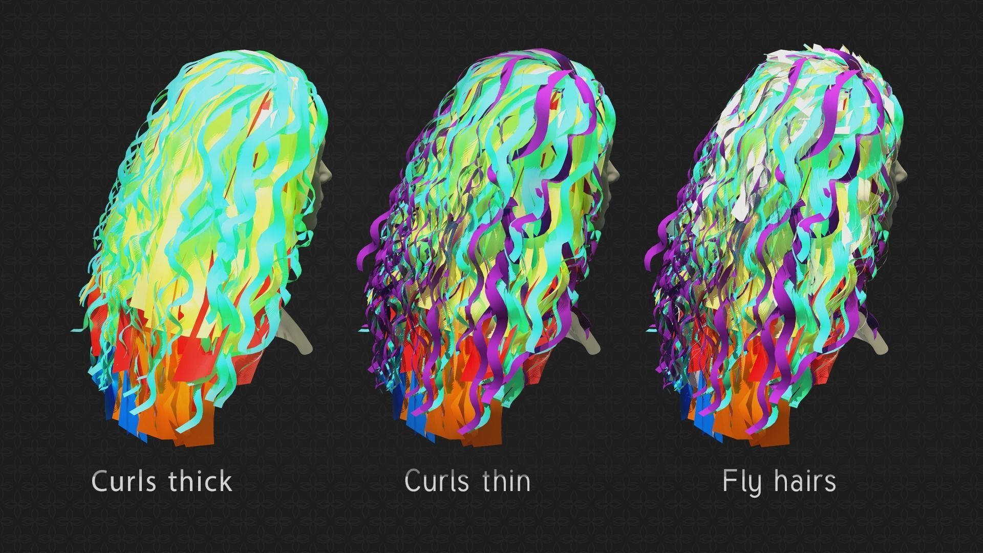 3D model Realtime curly hair VR / AR / low-poly | CGTrader