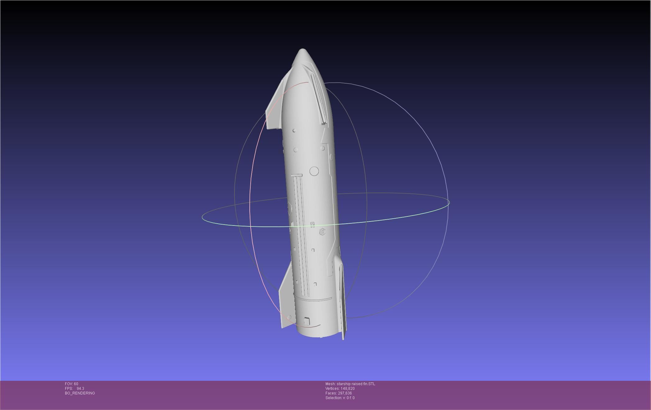 Space X Starship Raised Fin Concept Version Printable Model 3D model 3D ...