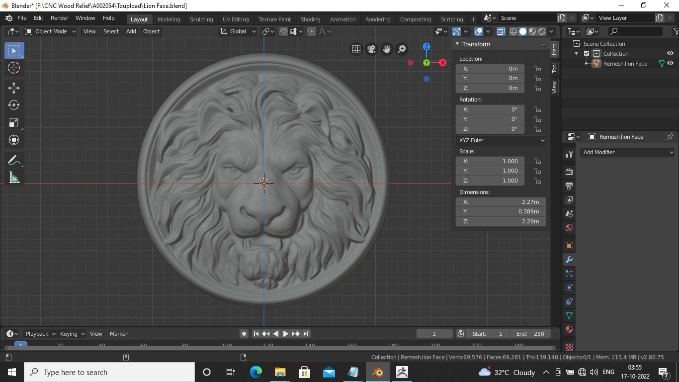 Lion Face 3D model 3D printable | CGTrader