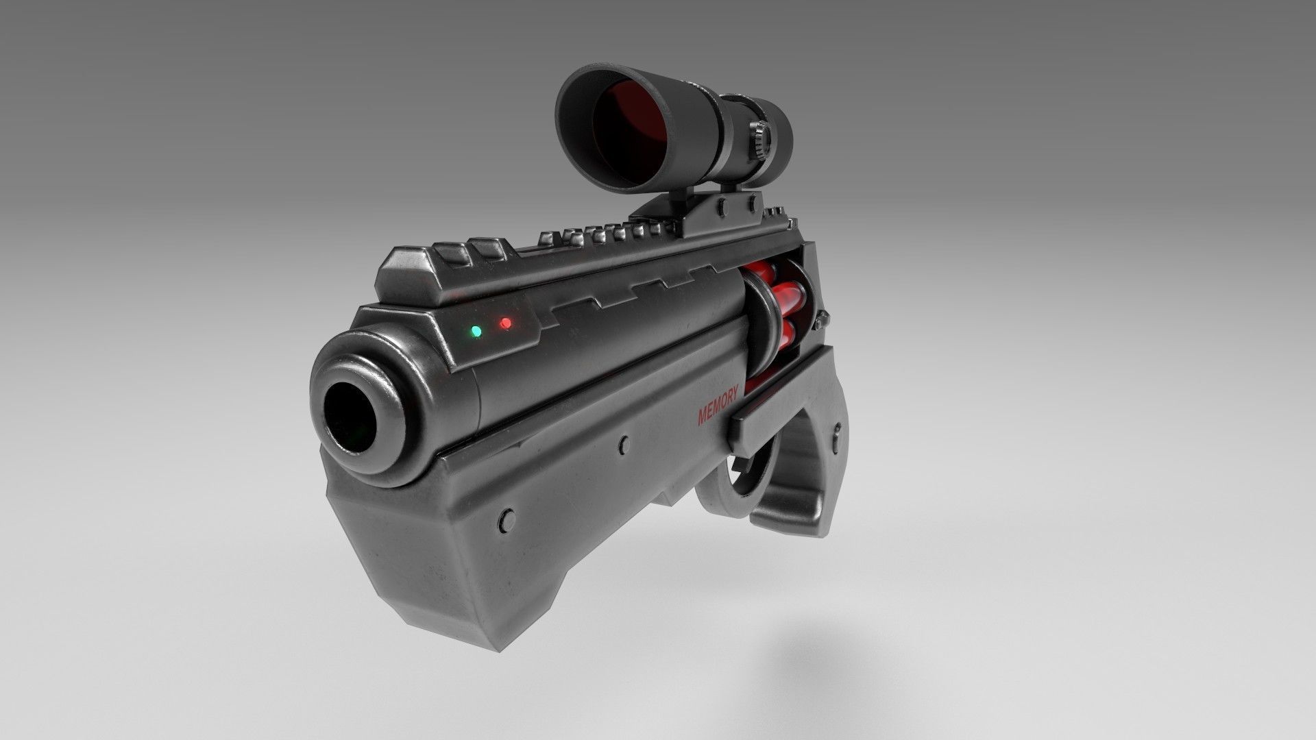 3D model Futuristic revolver VR / AR / low-poly | CGTrader