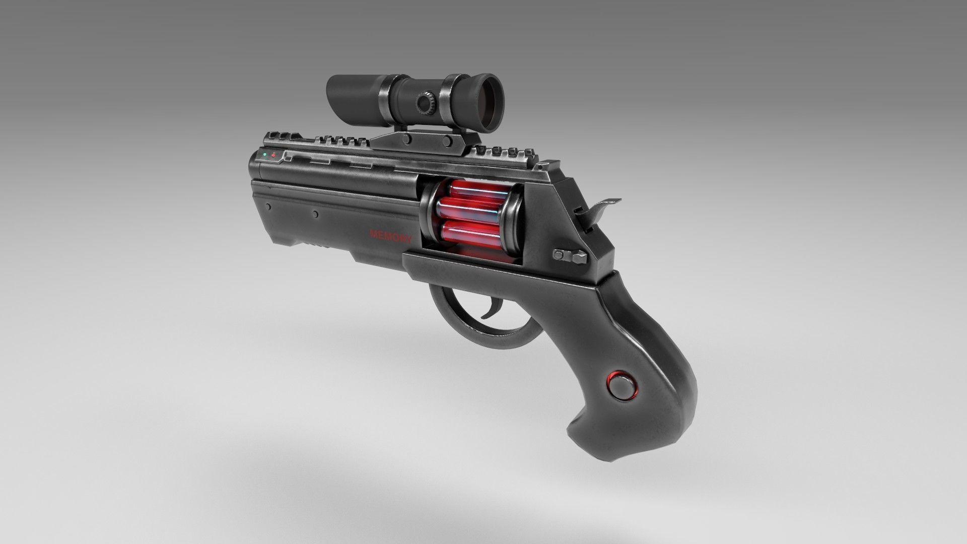 3D model Futuristic revolver VR / AR / low-poly | CGTrader
