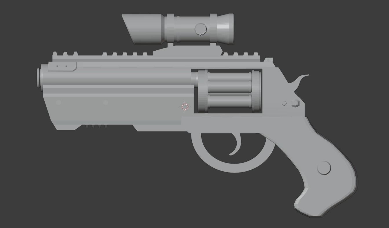 3D model Futuristic revolver VR / AR / low-poly | CGTrader