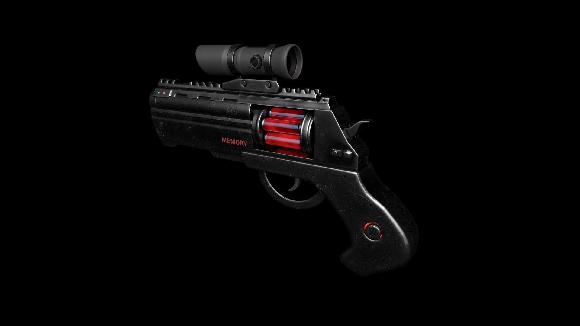 3D model Futuristic revolver VR / AR / low-poly | CGTrader