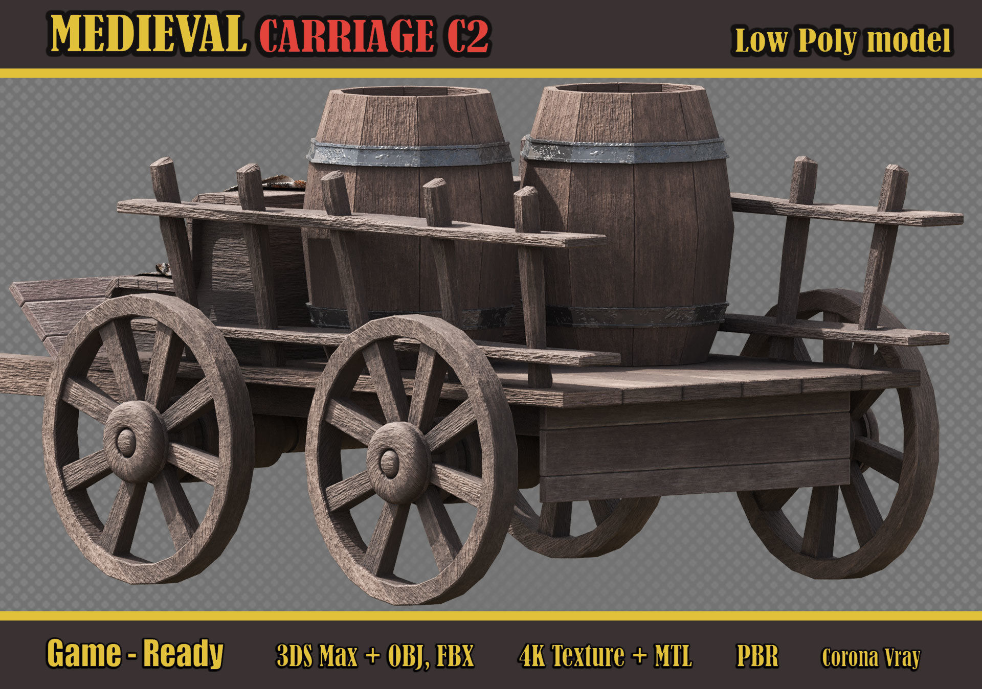3D model Medieval Carriage C2 VR / AR / low-poly | CGTrader