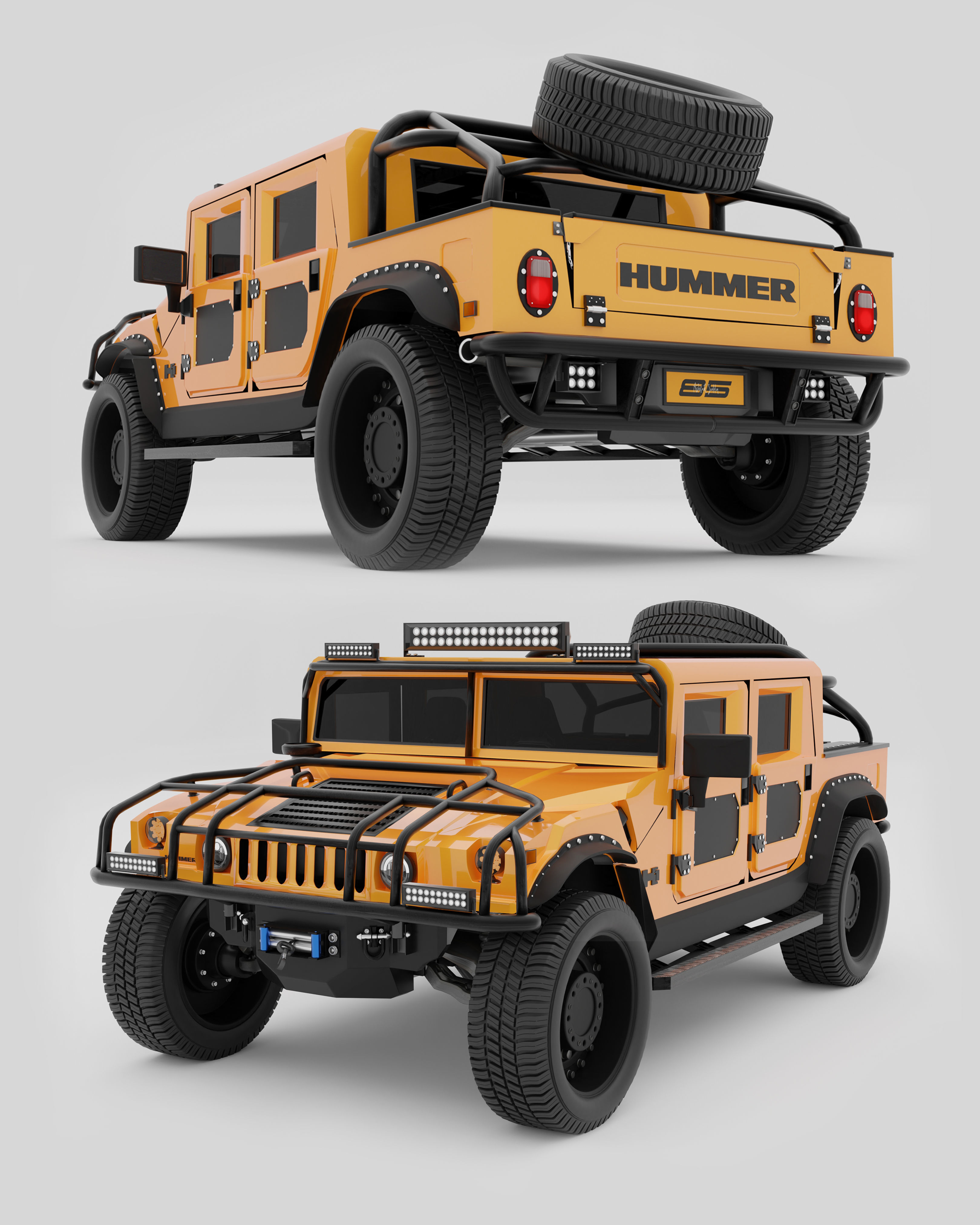 Hummer H1 rugged 3D model | CGTrader