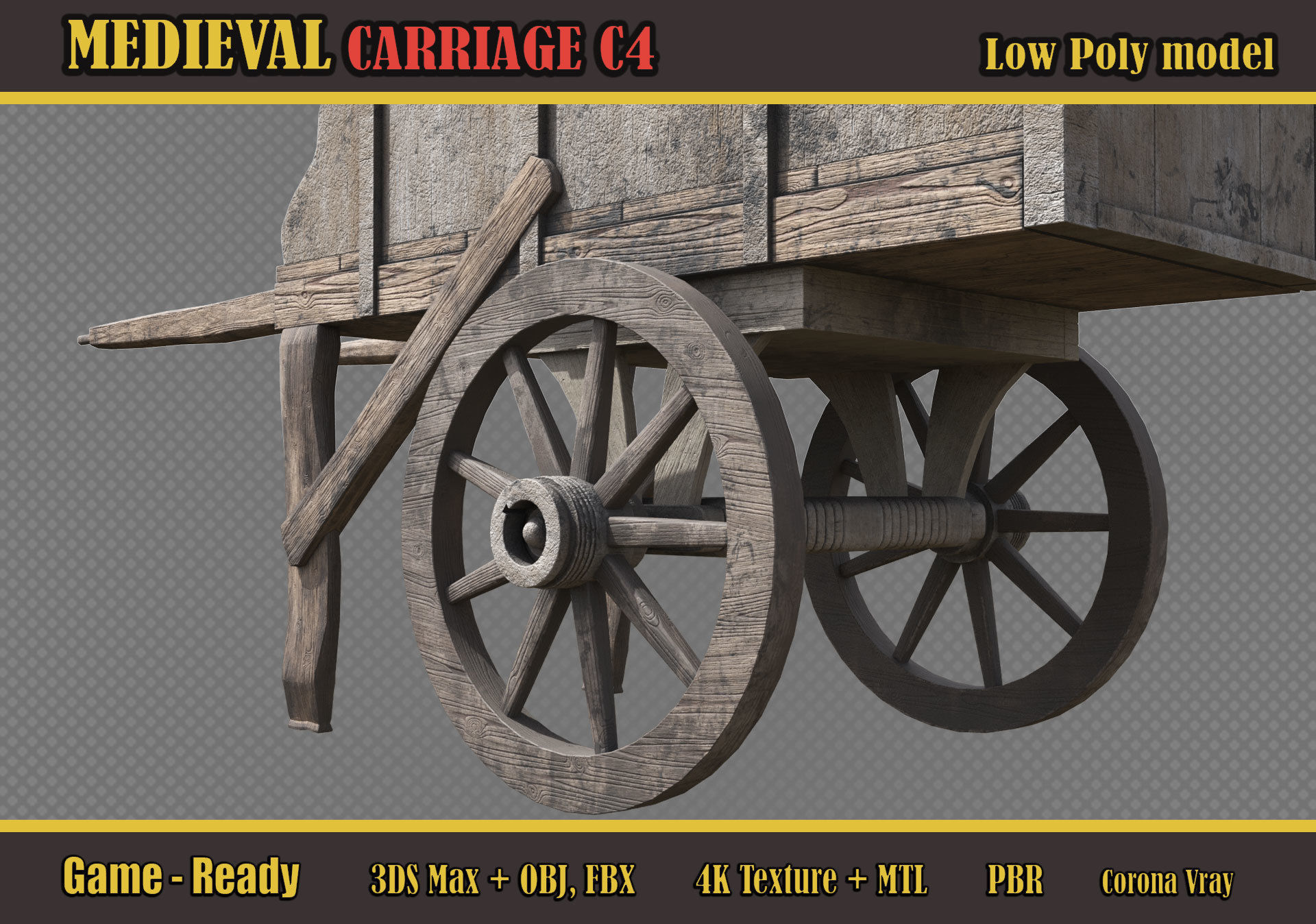 3D model Medieval Carriage C4 VR / AR / low-poly | CGTrader