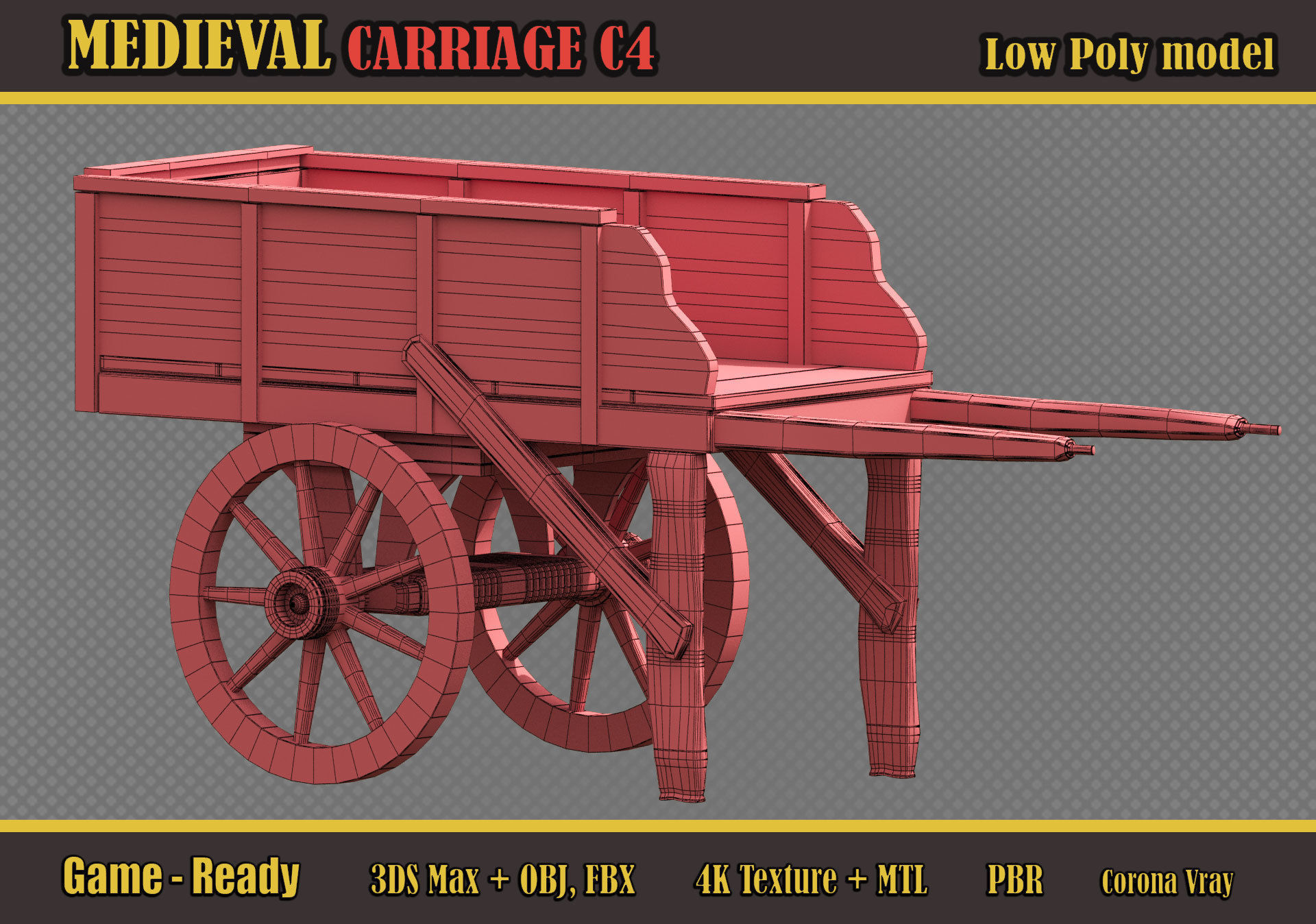 3D model Medieval Carriage C4 VR / AR / low-poly | CGTrader
