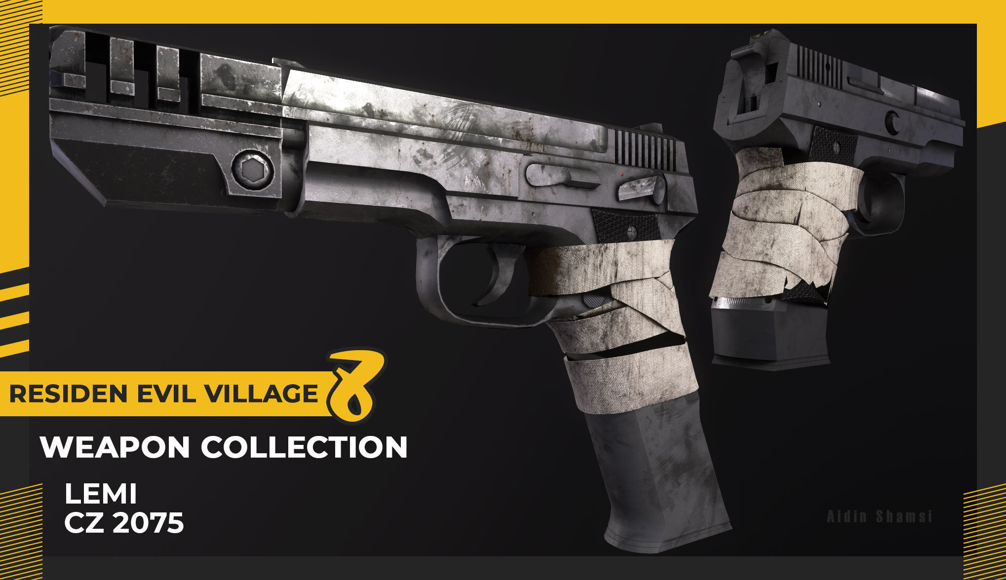 3D model Resident Evil 8 Village Lemi pistol simple and custom hand gun ...